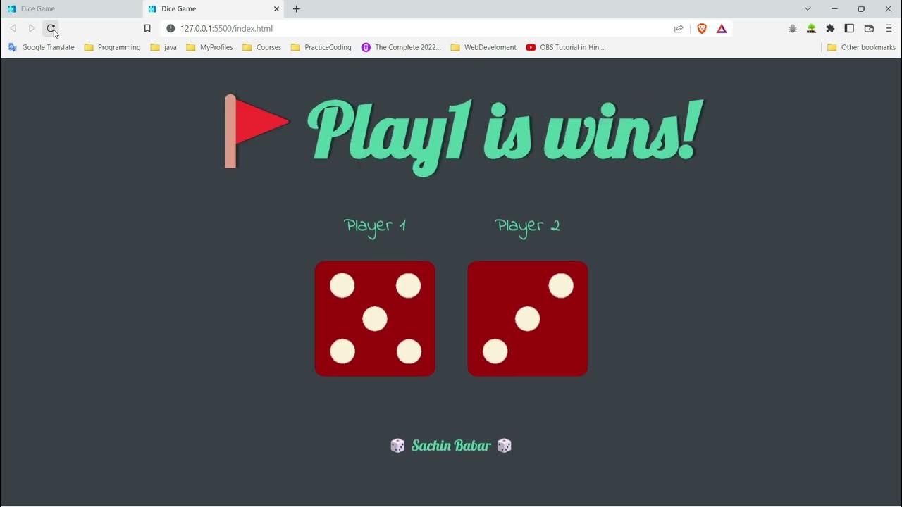 Project : Dice game / Refresh me | HTML | CSS | JavaScript | NodeJS | - YouTube