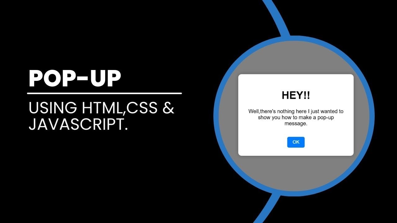 How To Create A Pop Up Using Htmlcss And Javascript Youtube 8773