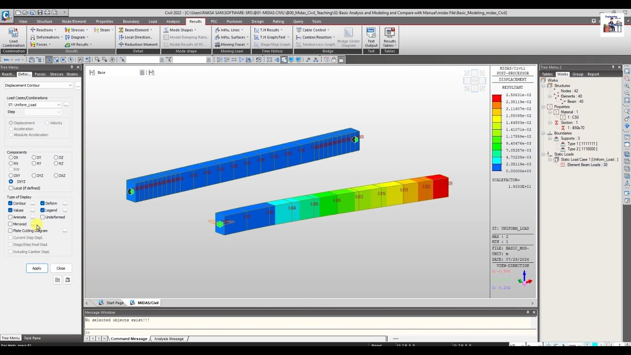 Basic Analysis and Modeling (EP-03)- [Ex3,4, Example of Beams Different ...