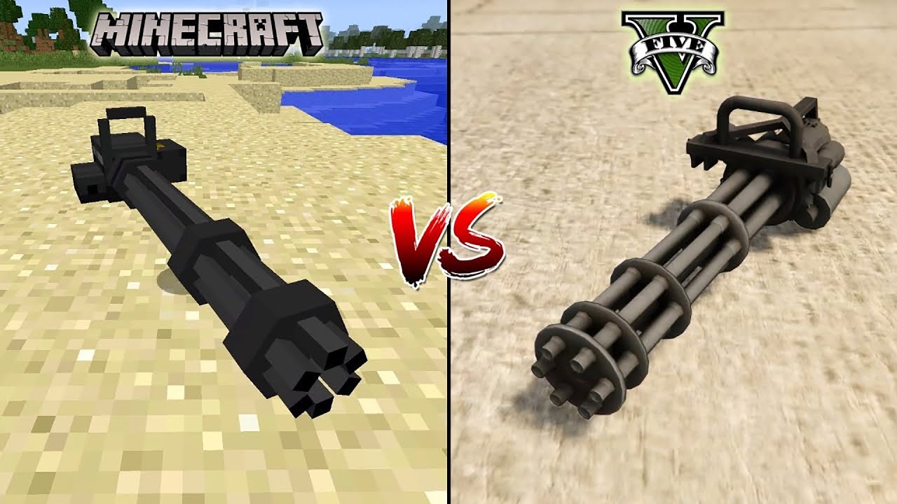MINECRAFT MINIGUN VS GTA 5 MINIGUN : WELCHE IST DIE BESTE? - YouTube