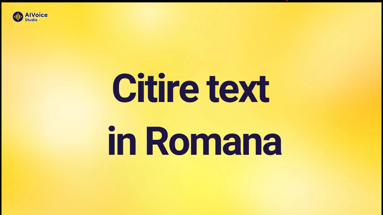 Citire text in romana - YouTube