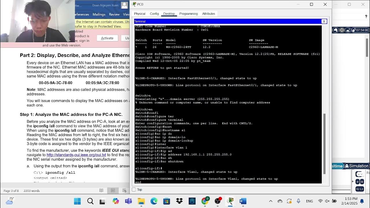 Lab4 - View Network Device MAC Addresses - YouTube