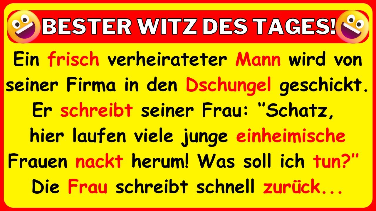 🤣 BESTER WITZ DES TAGES! Ein frisch verheirateter Mann wird in den ...