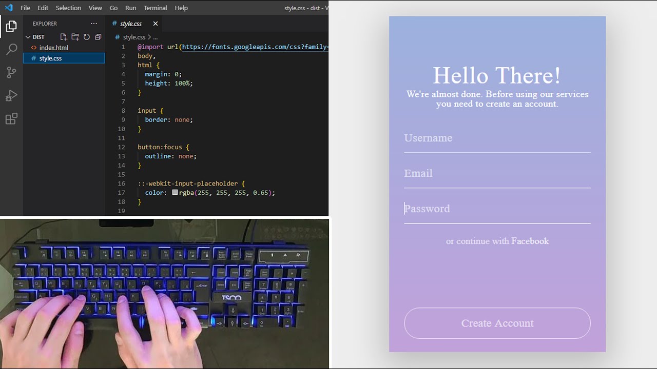 Creating A Simple Sign Up User Interface Ui With Html And Css Asmr 7854