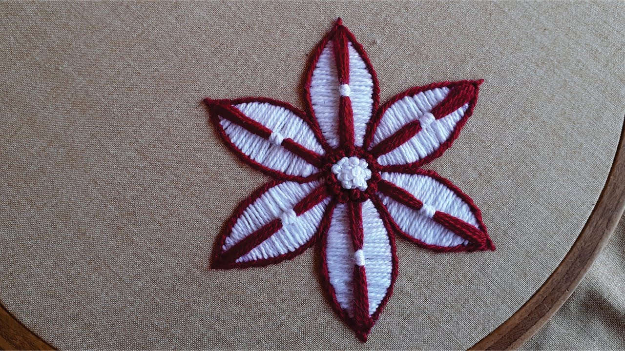 How to stitch a beautiful flower embroidery design / Hand embroidery ...