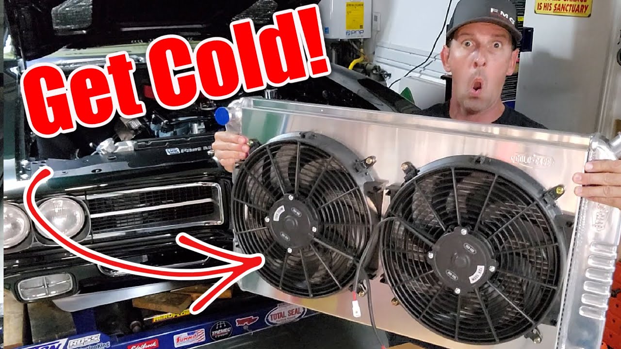 Cold Case Radiator install and comparison with 14" fans, in my 1969 GTO ...