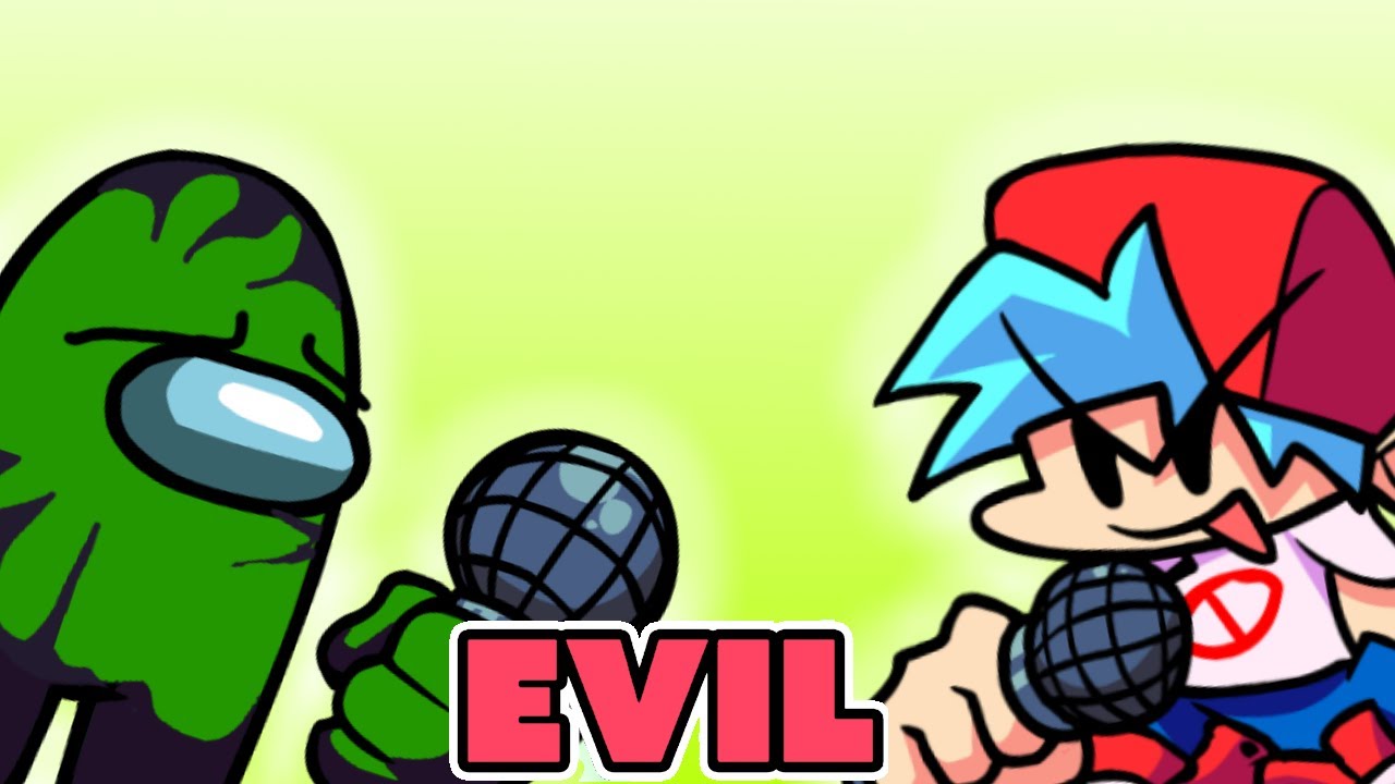FRIDAY NIGHT FUNKIN' mod Boyfriend vs Evil Green Crewmate? Day 1! - YouTube