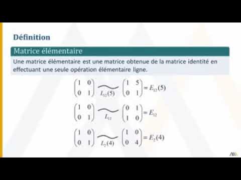 Matrices élémentaires - YouTube