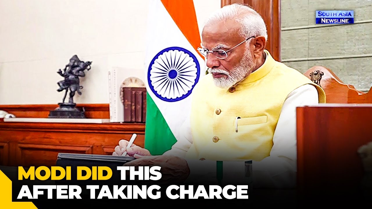 PM Modi begins third term, signs first file on ‘Kisan Nidhi’ - YouTube