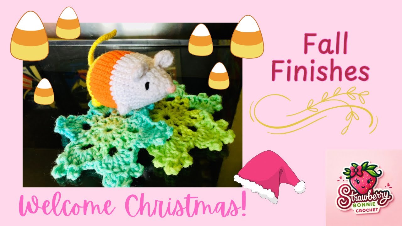 Goodbye Fall! #MYC1024 / Crochet Candy Corn Mouse / Retro Stripes Snowflakes / Hello Christmas ...