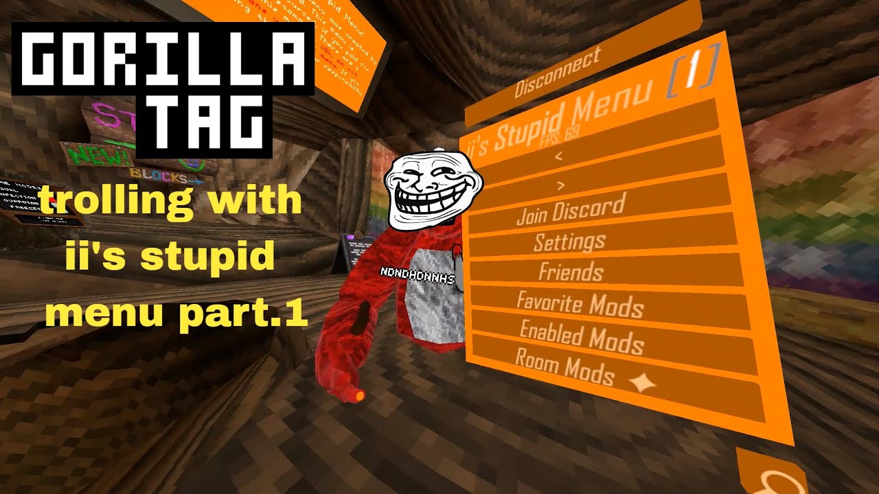 TROLLING KIDS ON GORILLA TAG WITH A MOD MENU (ii's stupid menu ...