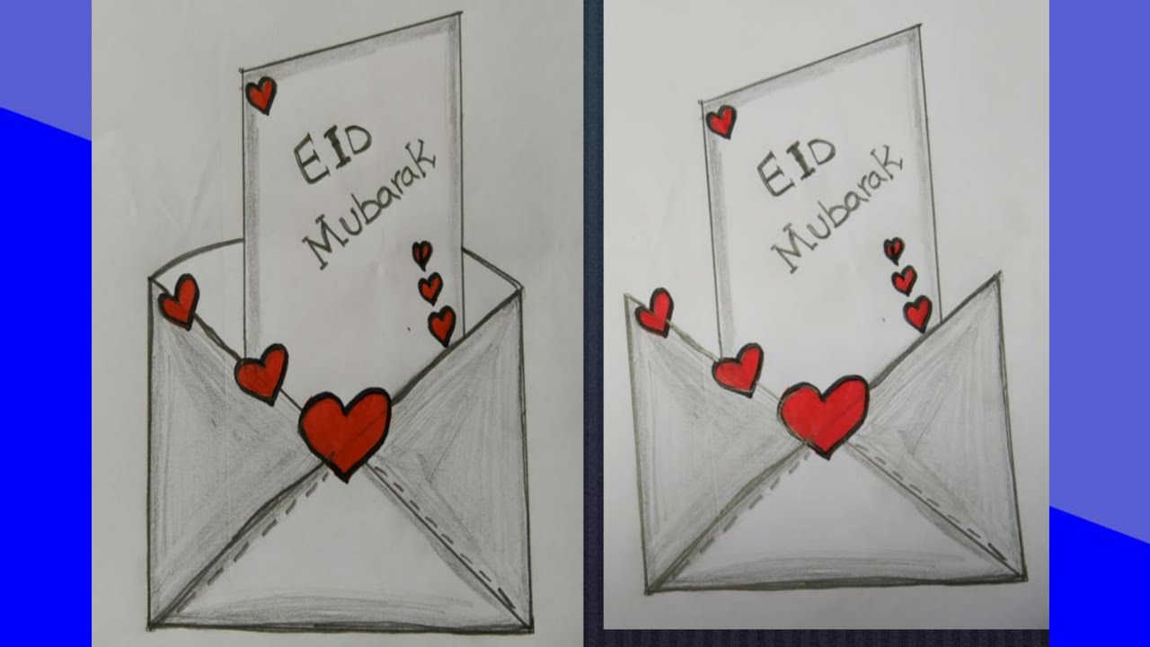 Easy Eid Drawing || Eid Drawing Easy || Drawing Pictures || Ramadan ...