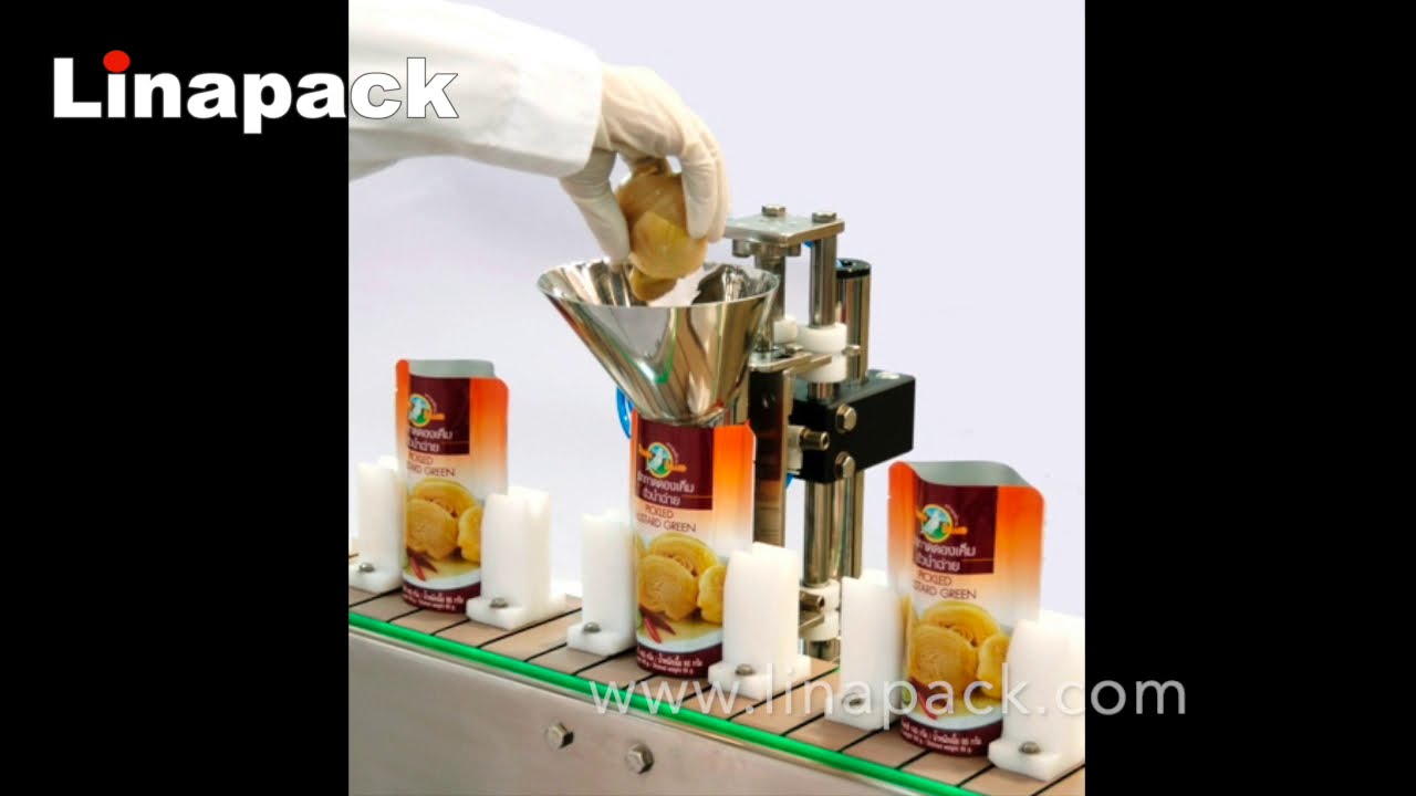 Linapack linear stand up pouch filling machine with manual feeding ...