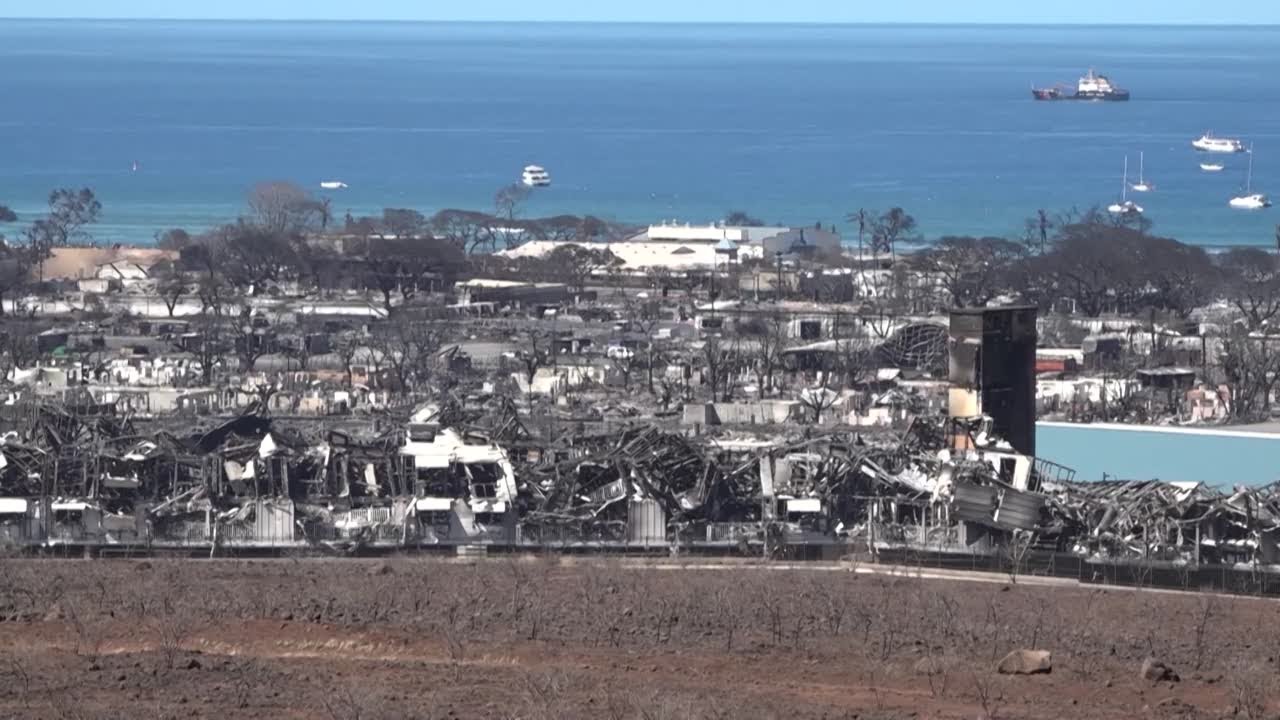 Footage shows destruction left behind by wildfire in Lahaina, Hawaii ...