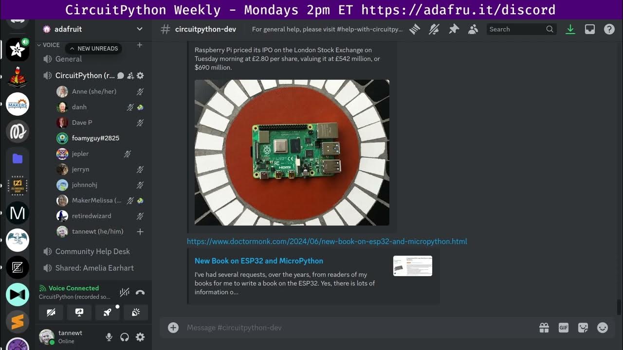 Circuitpython Weekly Meeting For June 17th 2024 Adafruit Youtube