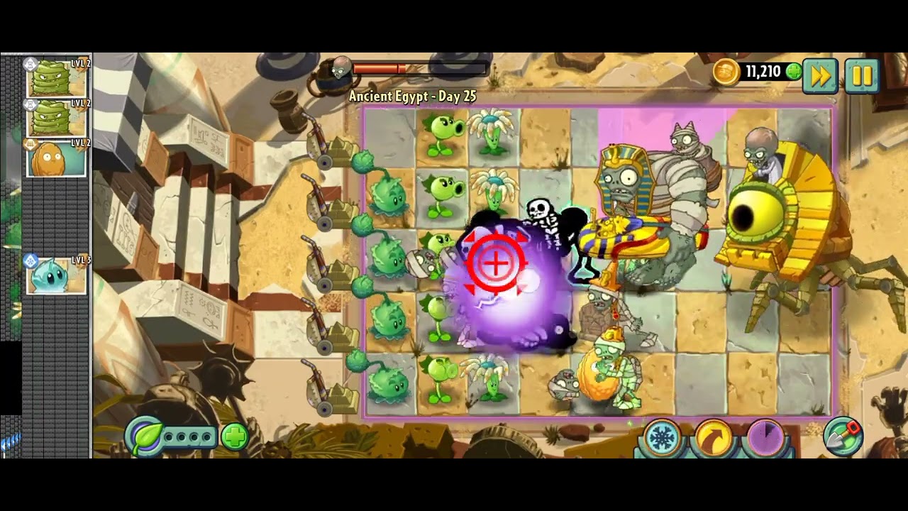Ancient Egypt, Level 25, Boss Fight, Plants Vs Zombies 2 - YouTube