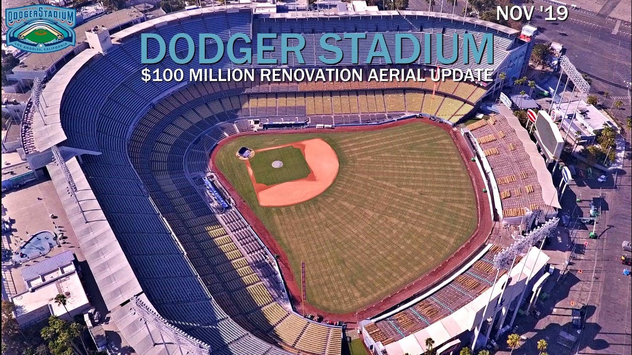 Dodger Stadium $100 Million Renovation Aerial Update Nov '19 - YouTube