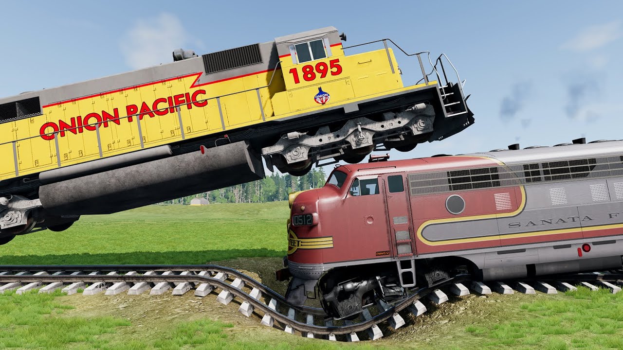 Trains Vs Potholes #40– BeamNG Drive - YouTube