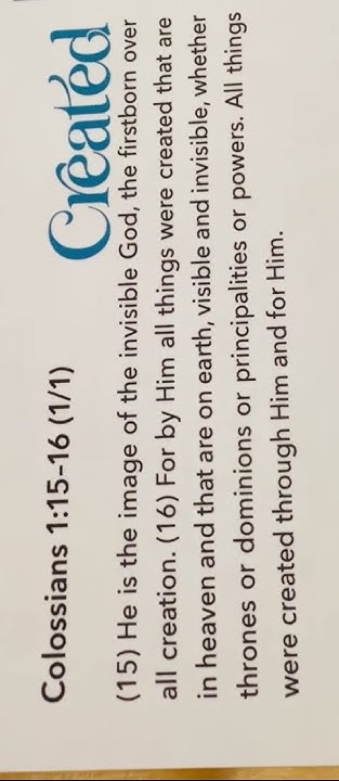 Memory Verse of the Month: Colossians 1:15-16 - YouTube