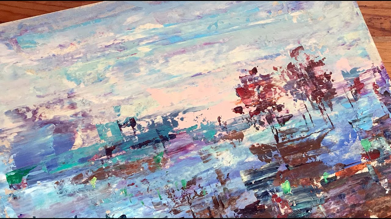 Semi abstract landscape | Acrylic Painting | Palette Knife | Daily ...