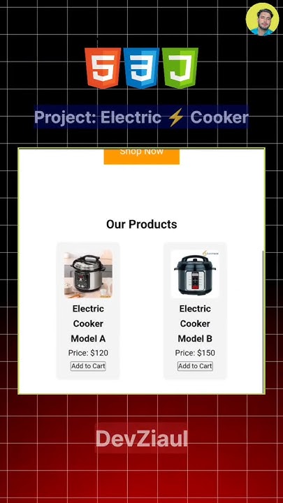 Electric ⚡ Cooker Website By Using HTML CSS and JavaScript | How to make a website #coding # ...