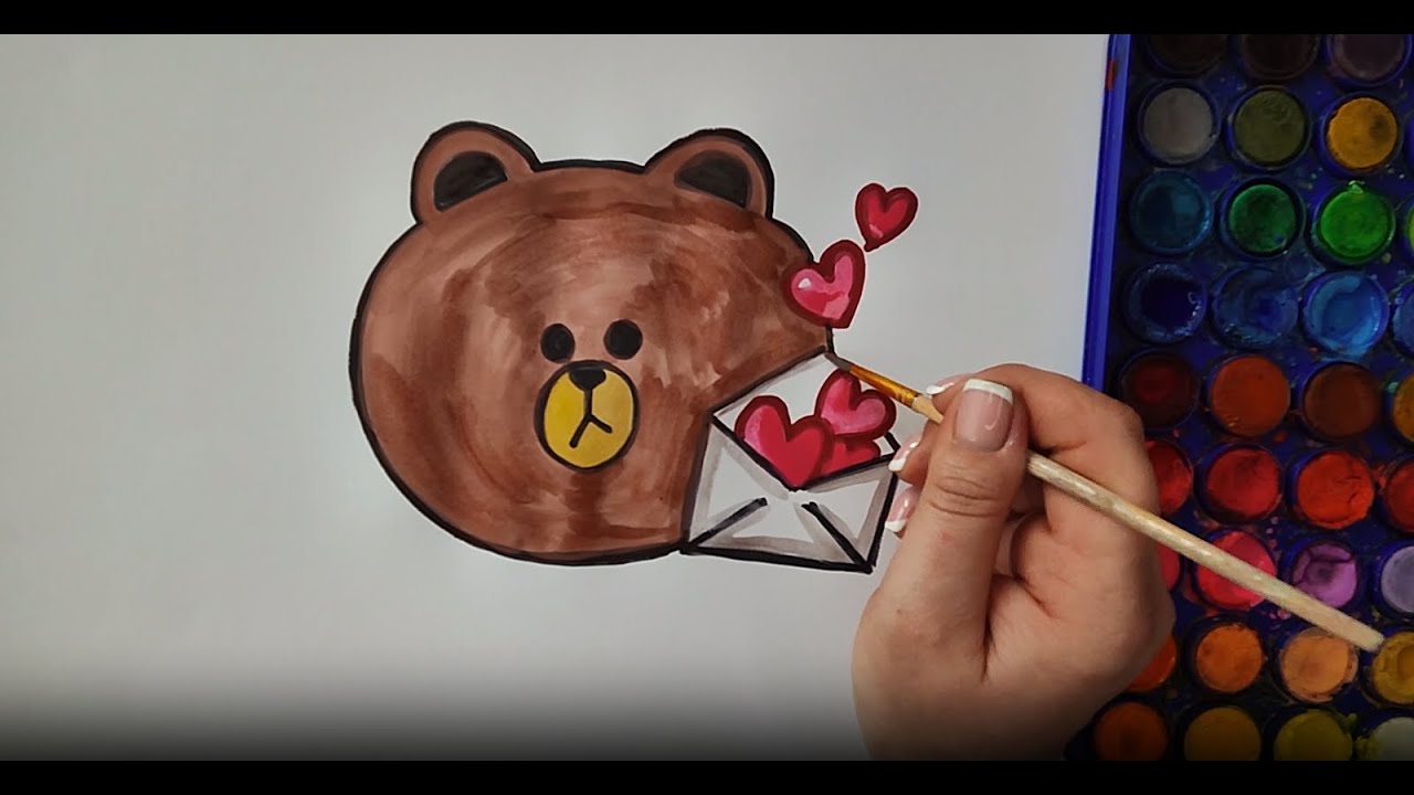 How to Draw a Brown Bear | LINE friends | LINE TOWN | Step By Step ...