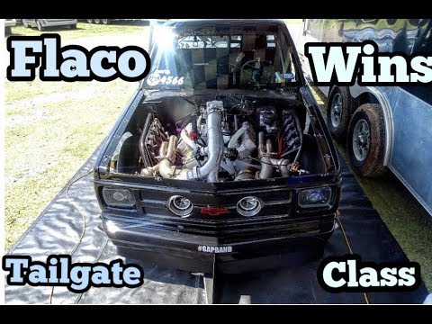 Flaco Twin Turbo S10 Dominates tail gate class at Armageddon 2018 - YouTube