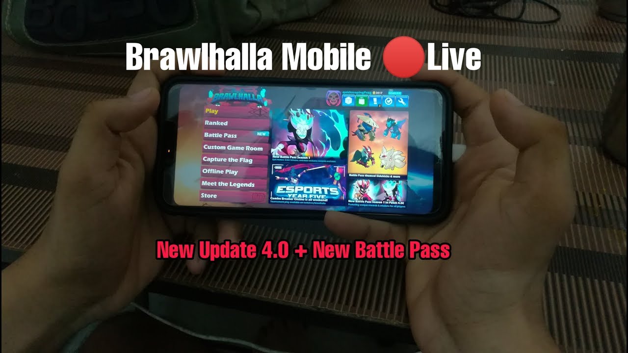 Brawlhalla Mobile Ranked Match LIVE | New update 4.0 and new Battle ...