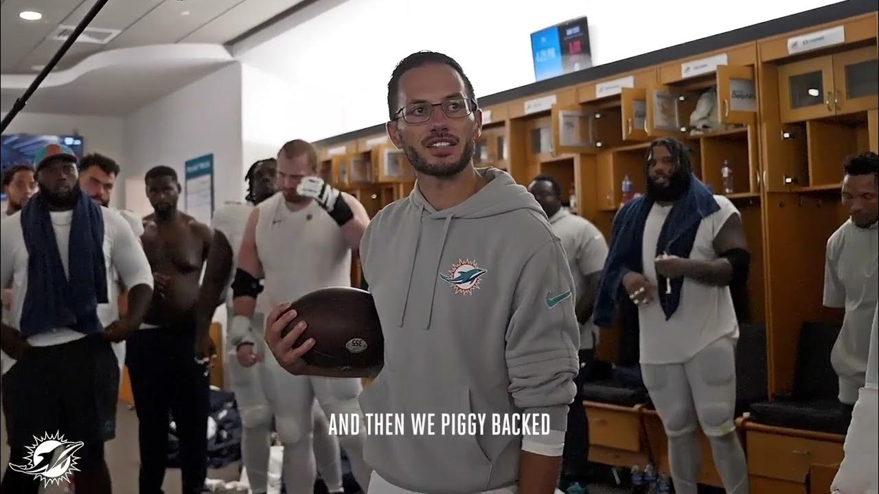 FULL LOCKER ROOM SPEECH AFTER MIAMI DOLPHINS WIN OVER BRONCOS - YouTube