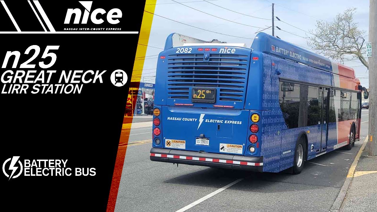 「NICE」2023 New Flyer XE40 "CHARGE NG" 2082 n25 departing Franklin ...