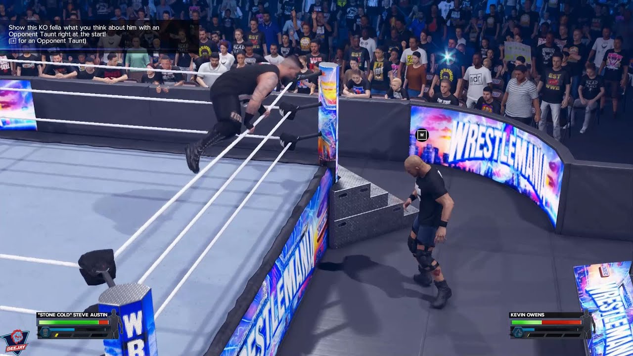 WWE 2K24 KEVIN OWENS Vs STEVE AUSTIN STONE COLD - YouTube