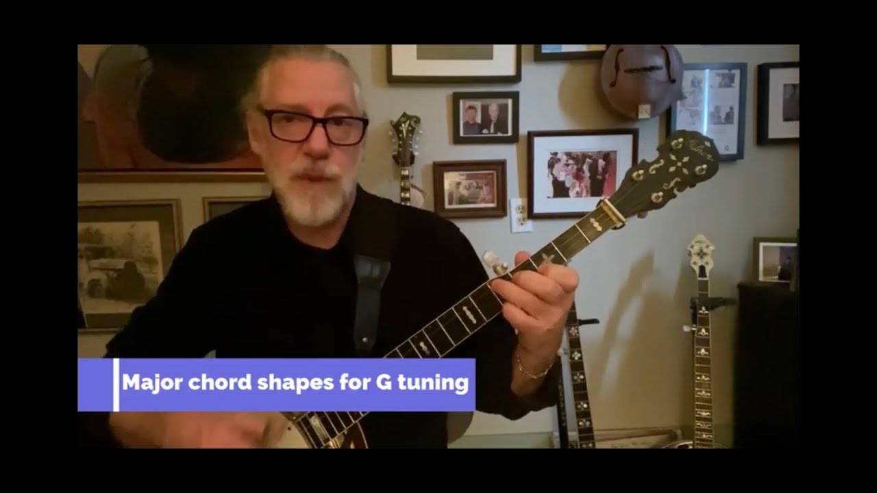 Major chord shapes for banjo in G tuning - YouTube