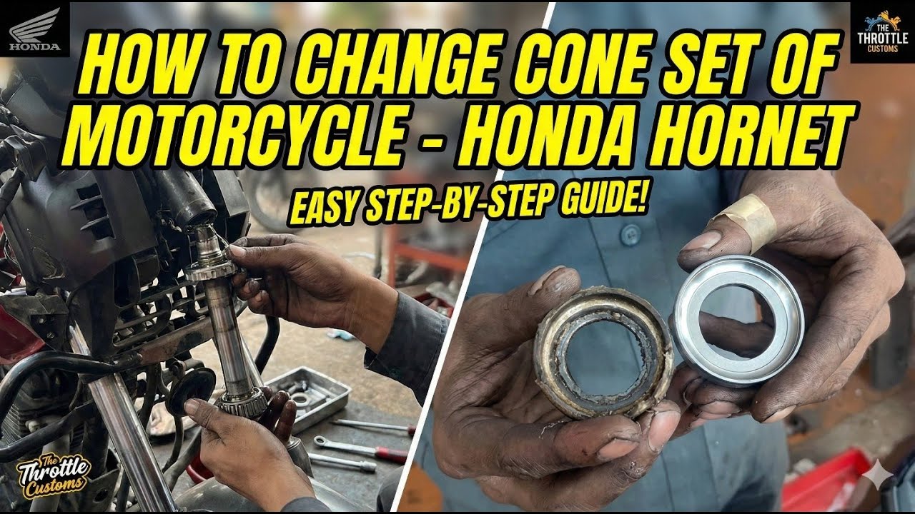How to change cone set of motorcycle || Honda Hornet || Cup Cone Sets ...