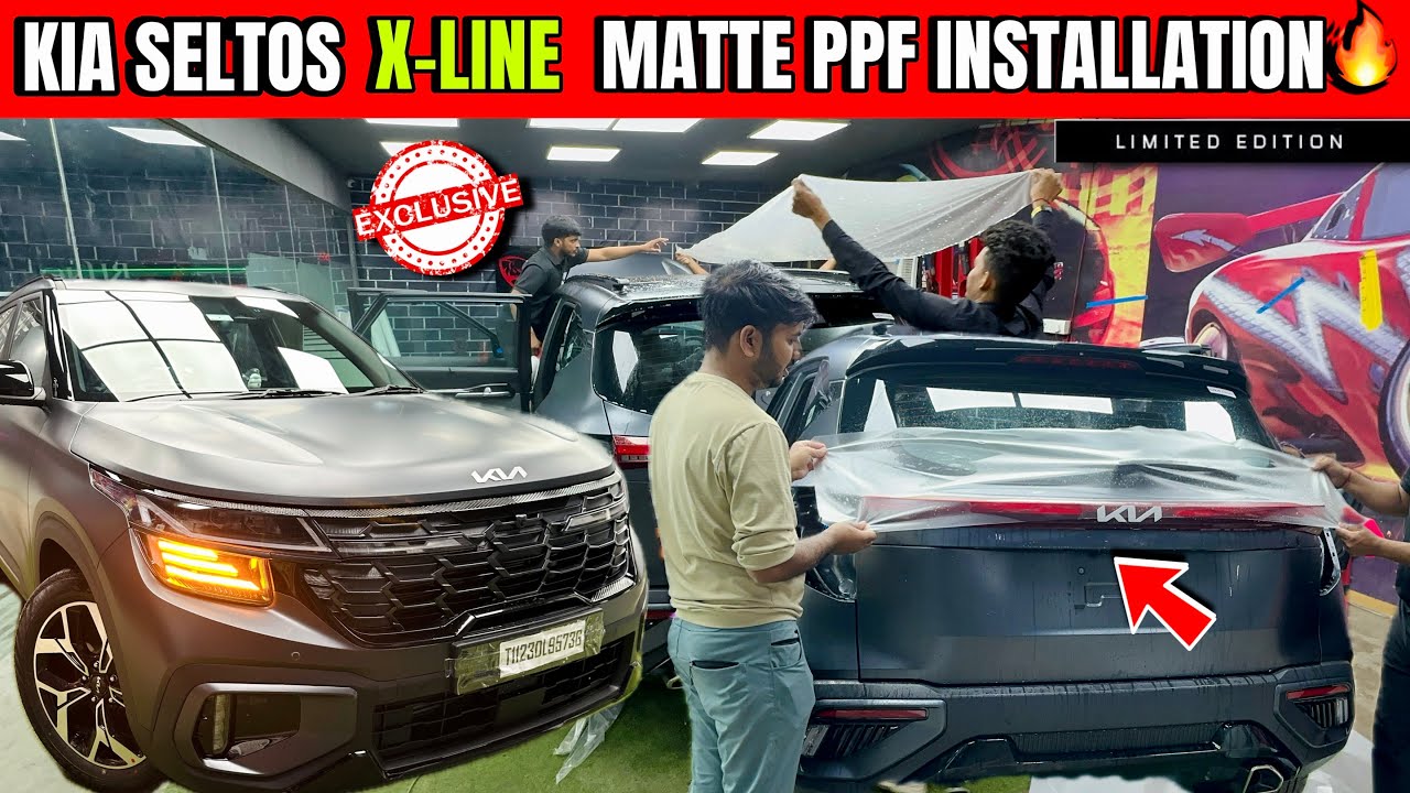 New Kia Seltos X-Line Matte PPF installation🔥| Paint Protection Film ...