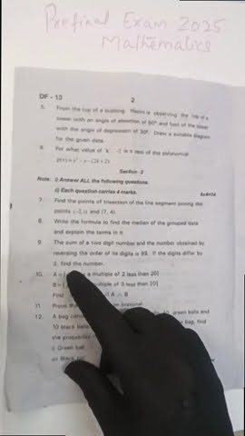 10th Class II MATHS PAPER I PRE-FINAL EXAM PAPER II CHECK YOUR ANSWER#stepupprojectguide #maths ...