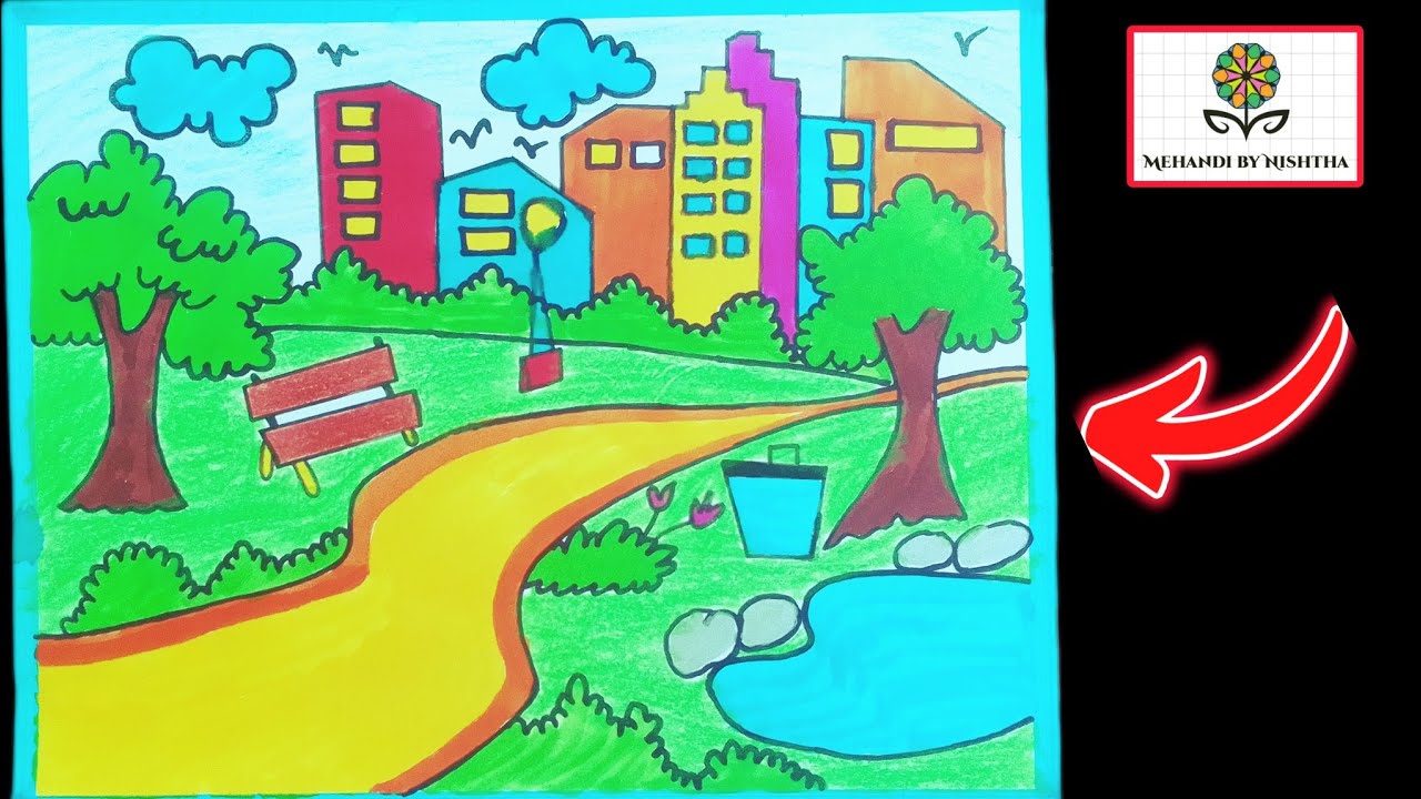 Beautiful And Easy My Dream City Drawing/Green City Clean City Drawing ...
