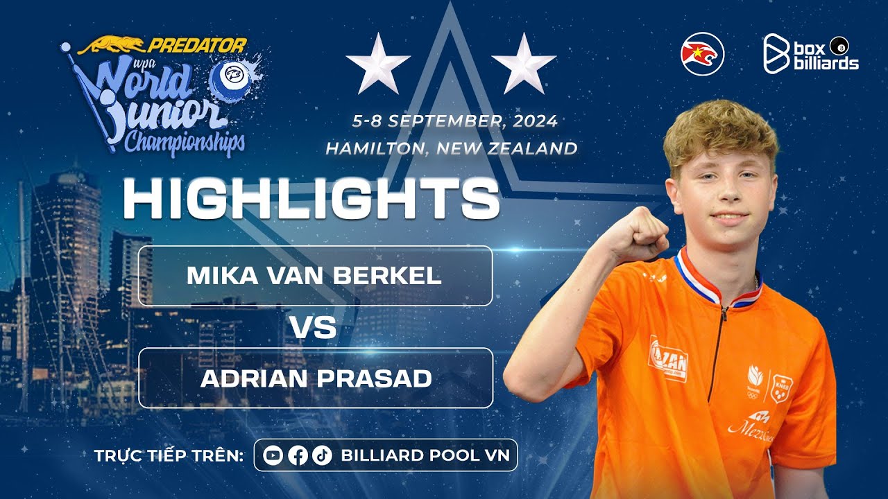 HIGHLIGHTS | Mika Van Berkel vs Adrian Prasad | WORLD 10-BALL JUNIOR ...