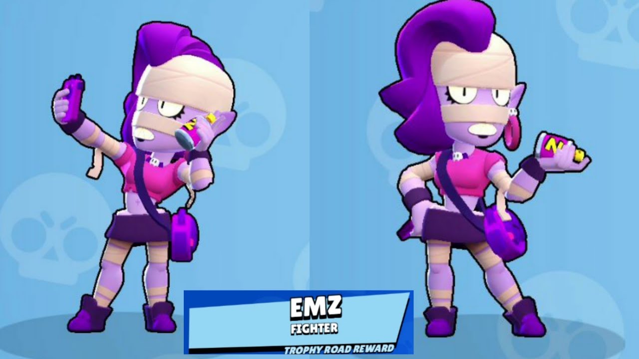 Brawl stars unlocked new character EMZ in showdown game play - YouTube