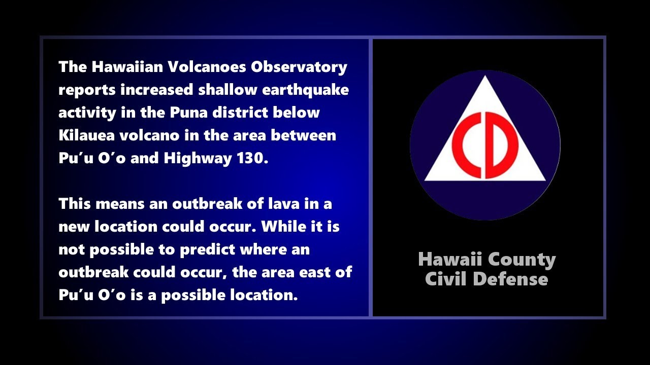 Civil Defense Alert: Earthquakes Increase In Puna (May 1, 2018) - YouTube
