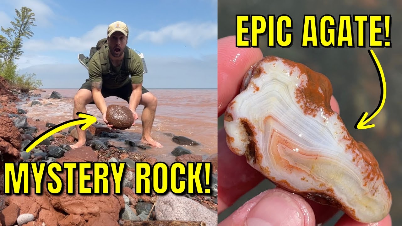 Big Mystery Rock & Agates Found on Lake Superior Beach! Rockhounding ...
