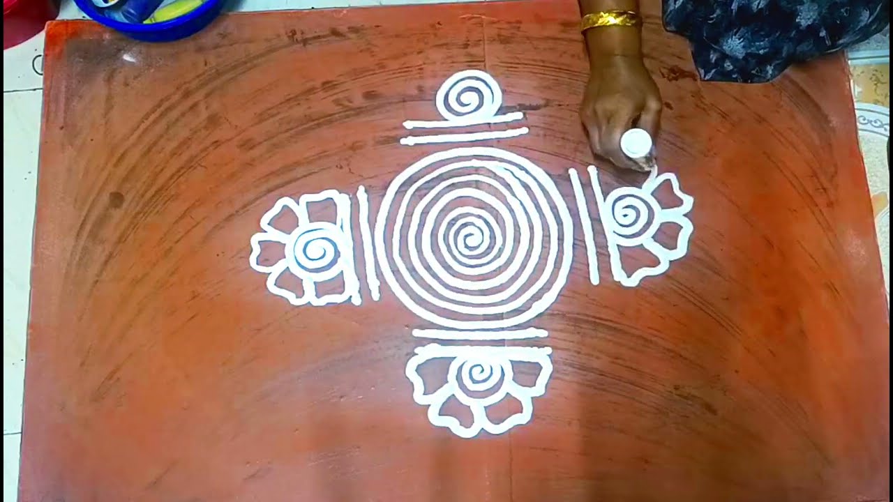 ब्युटीफूल रंगोली kolam design ll Pandi colum ll simple Pandi kolam ll ...