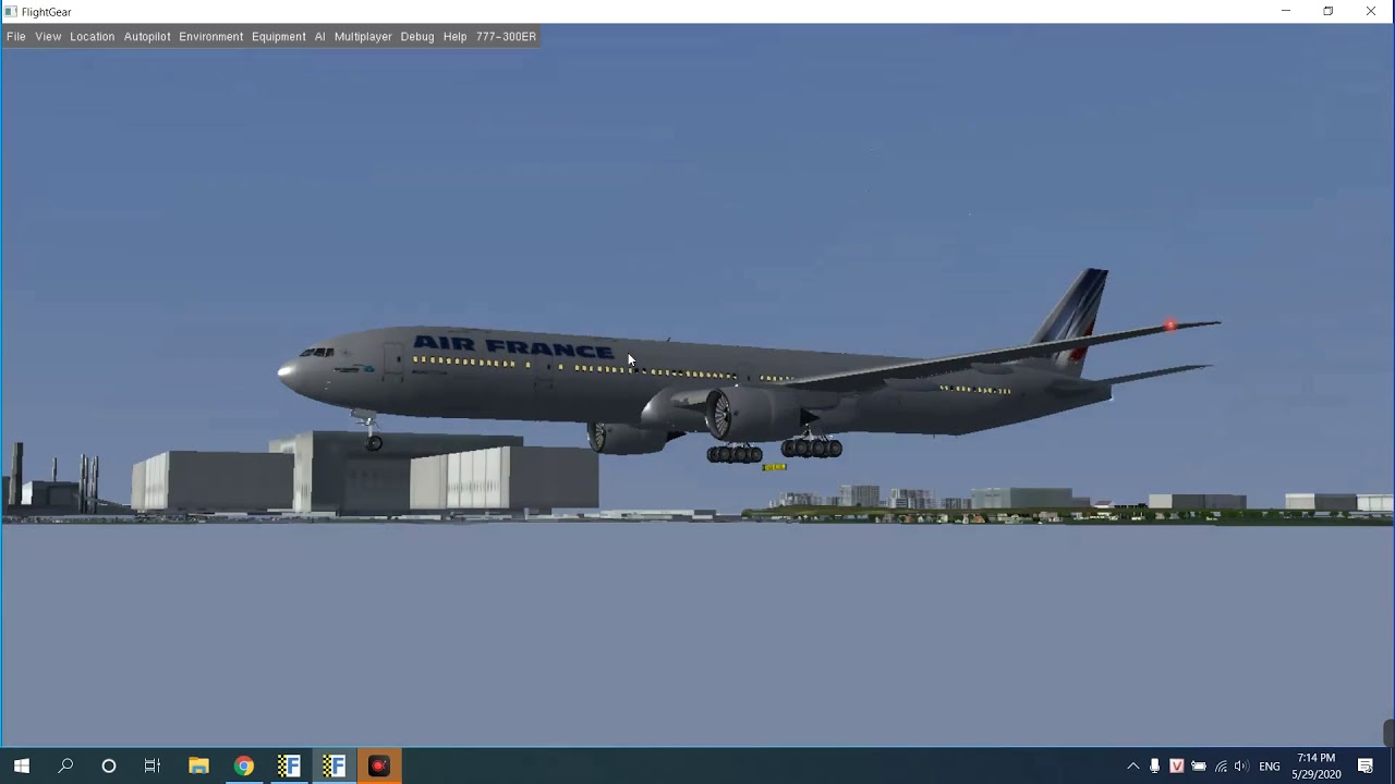 [Flightgear 3.4] Air France 777-300er landing Paris CDG (LFPG) - YouTube