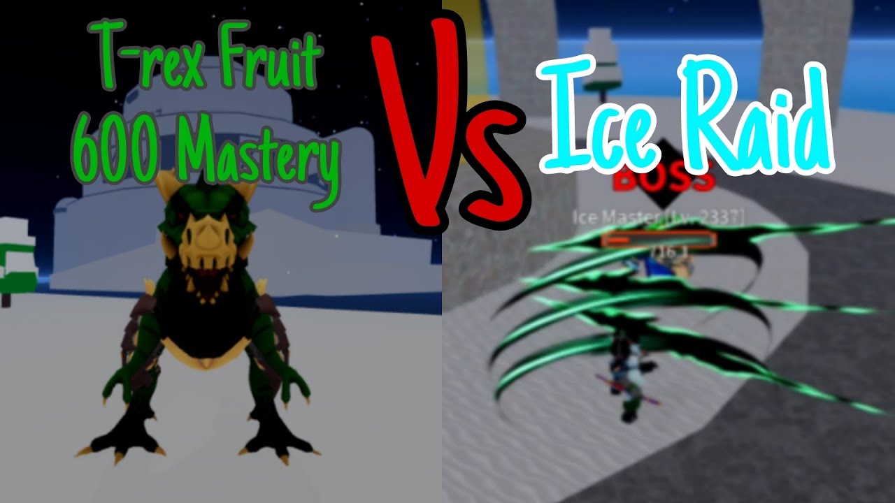 T Rex Fruit Max Mastery Vs Ice Raid (Solo) | Blox Fruits - YouTube