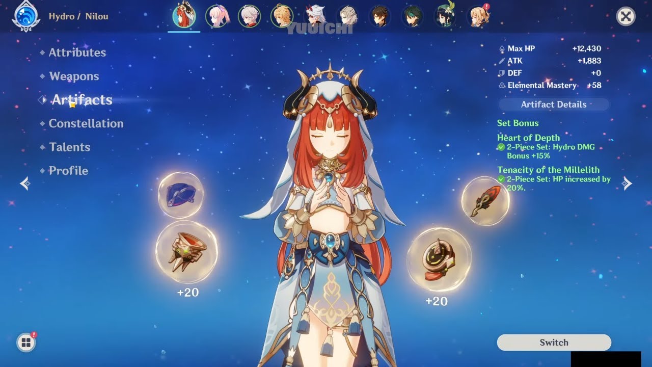 (SHOWCASE) DPS C1 Nilou Damage Test With Primo Geovishap | Genshin ...