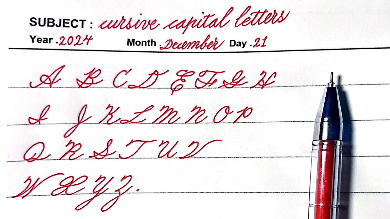 How to Write Stunning Capital letters in Cursive | uppercases in ...