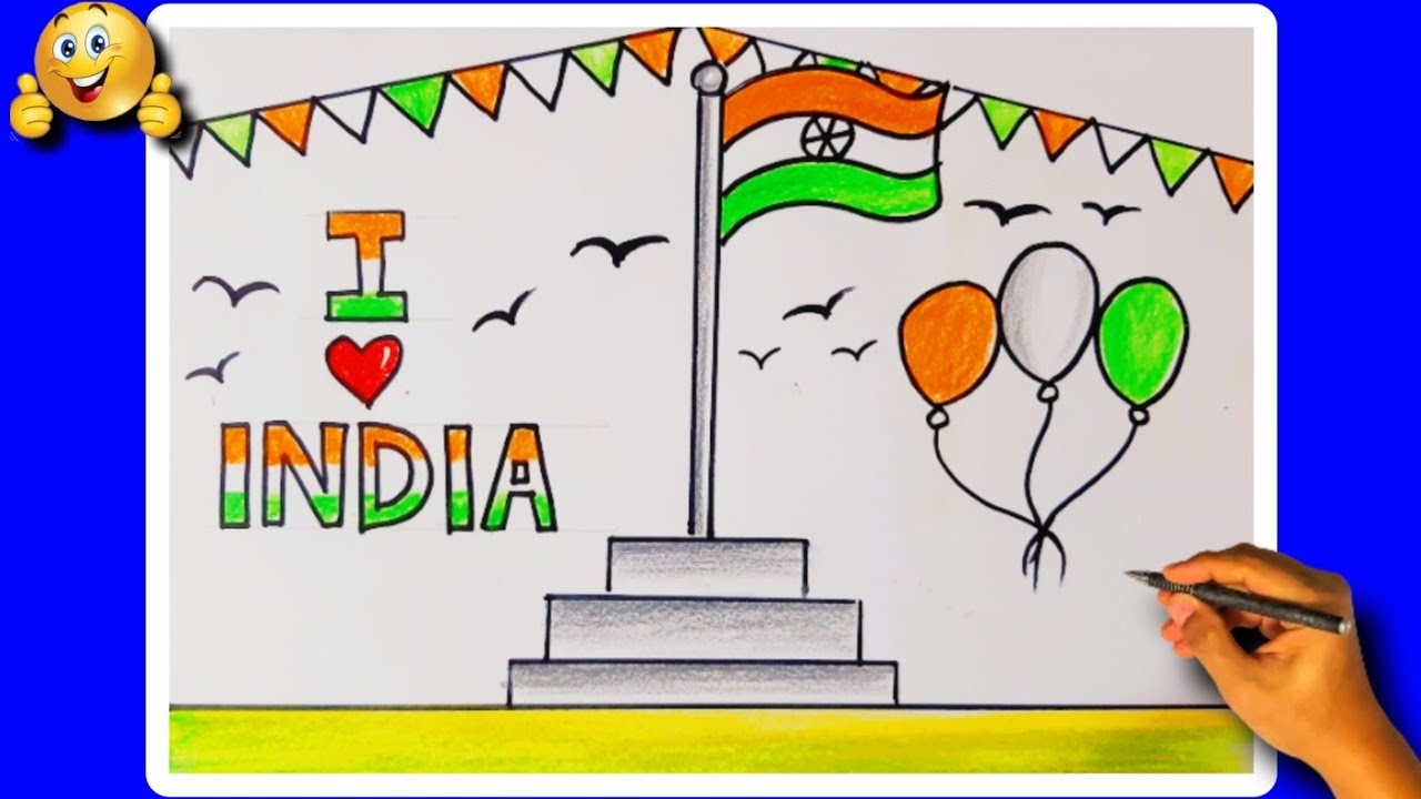 independence day drawing step by step / how to draw independence day ...