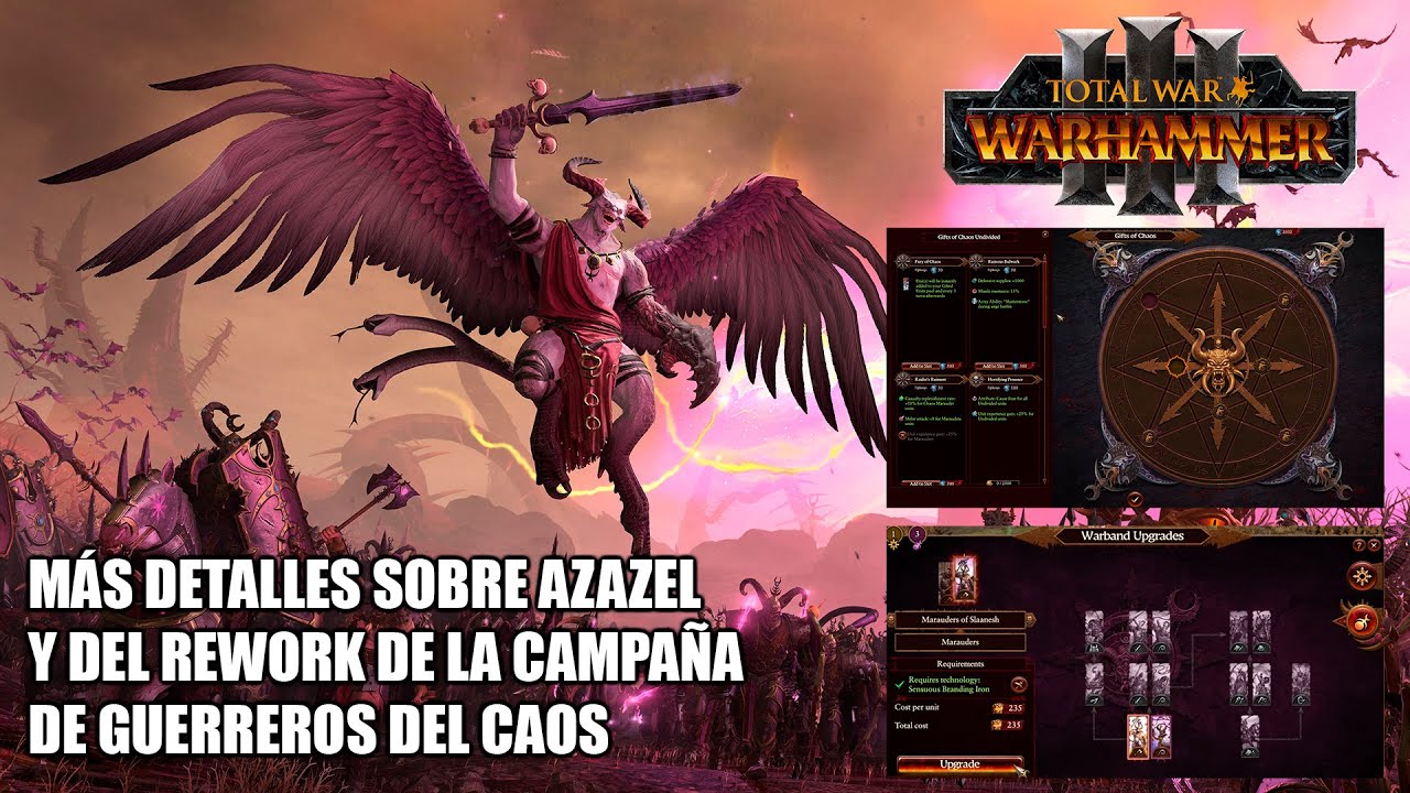 DETALLES AZAZEL Y REWORK DEL CAOS LISTA DE UNIDADES NUEVAS TOTAL WAR ...