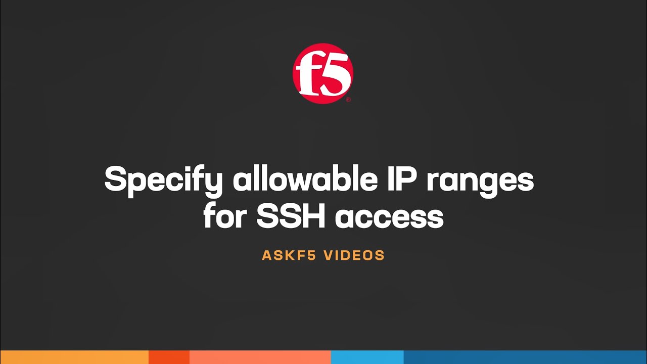 Specify allowable IP ranges for SSH access - YouTube