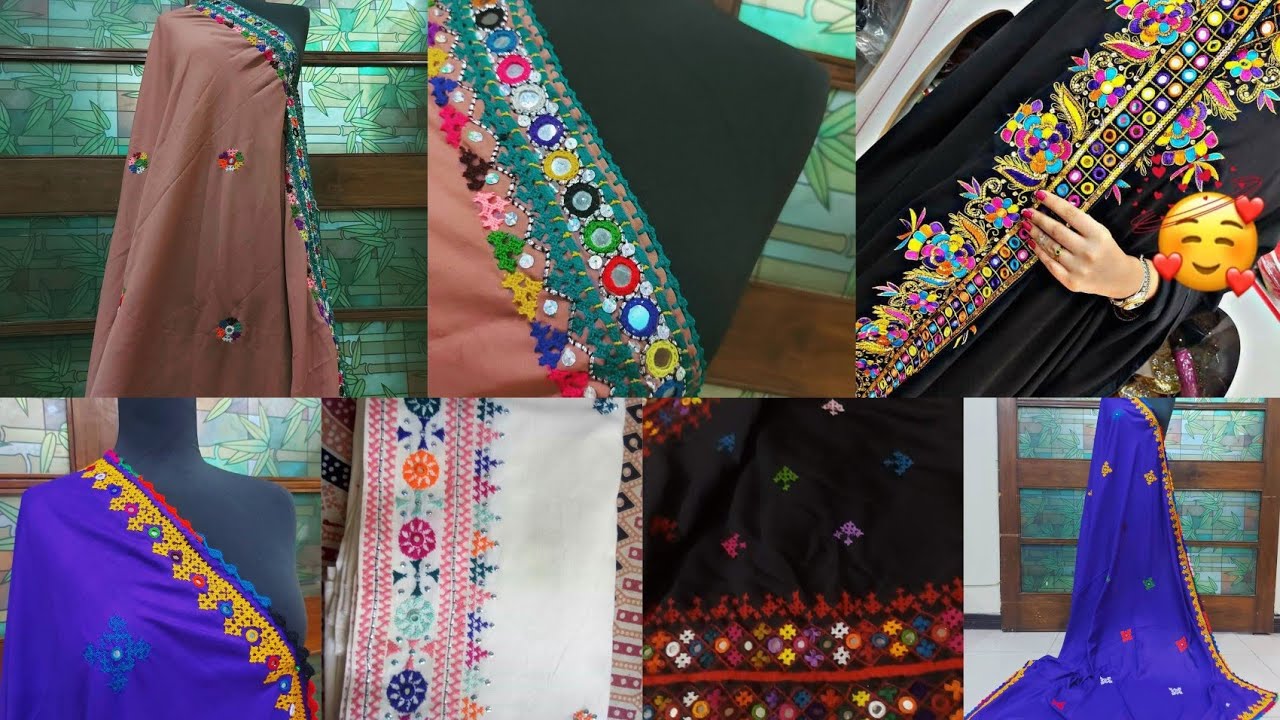 Hurmich barth chadars with the mirrors/embroided chadars/sindhi karhai ...