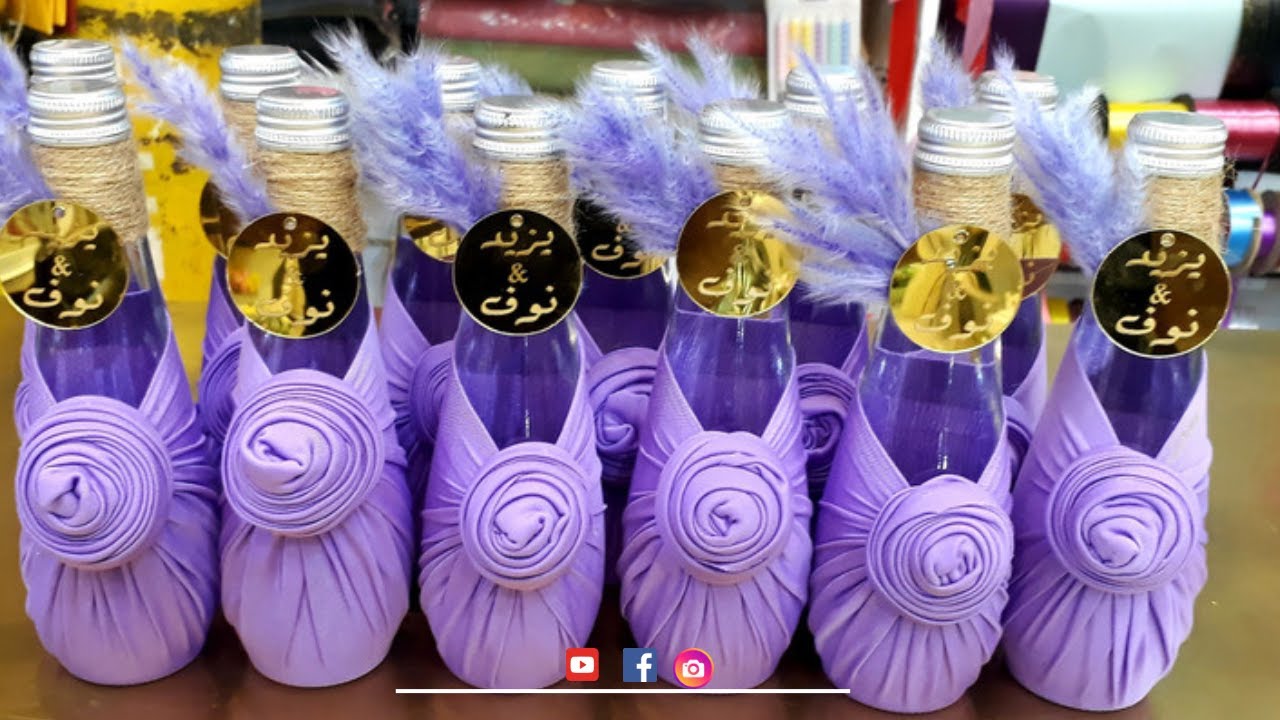 How to wrap wedding Water bottolek || water bottole wrapping techniques ...